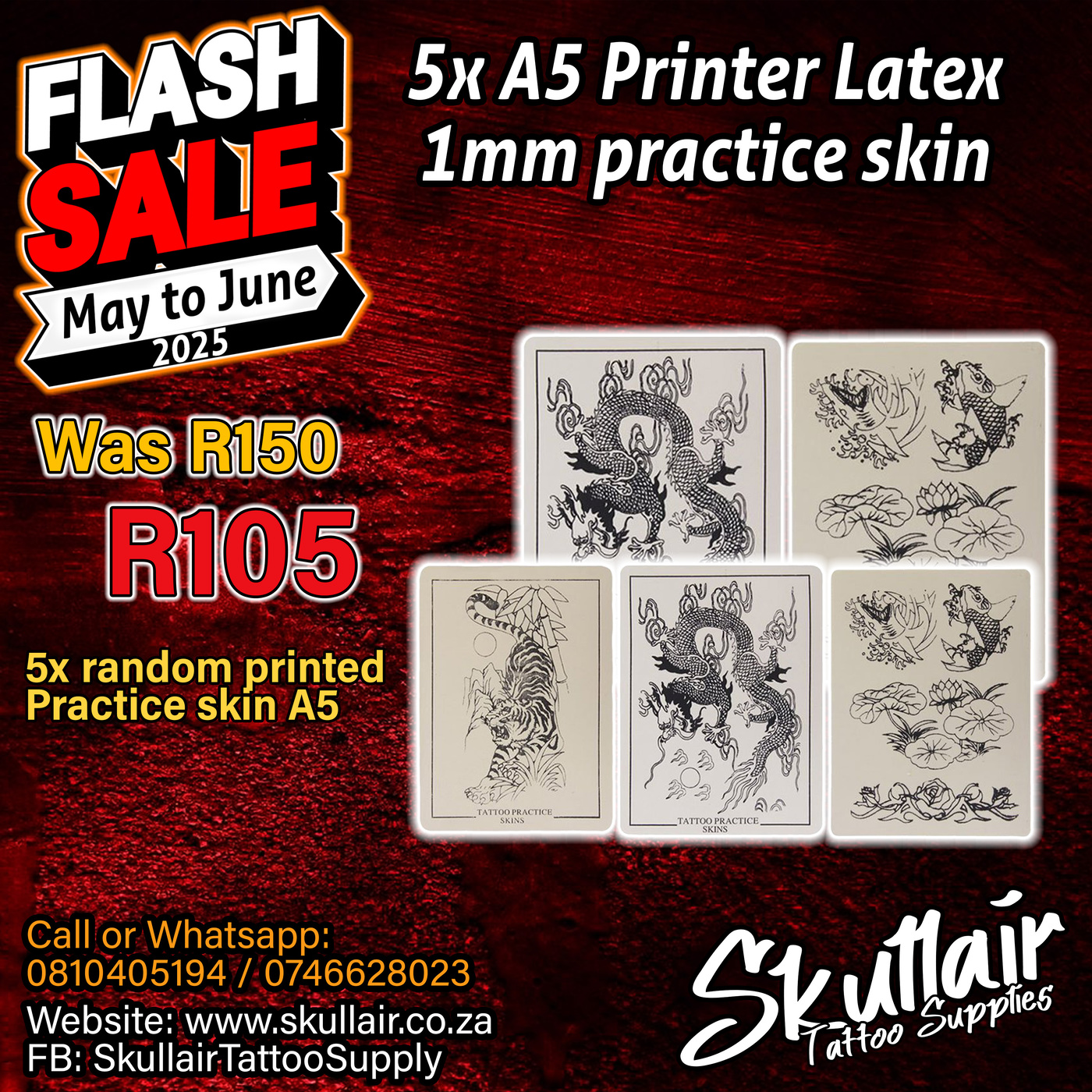 Practice Skin Printed latex tattoo